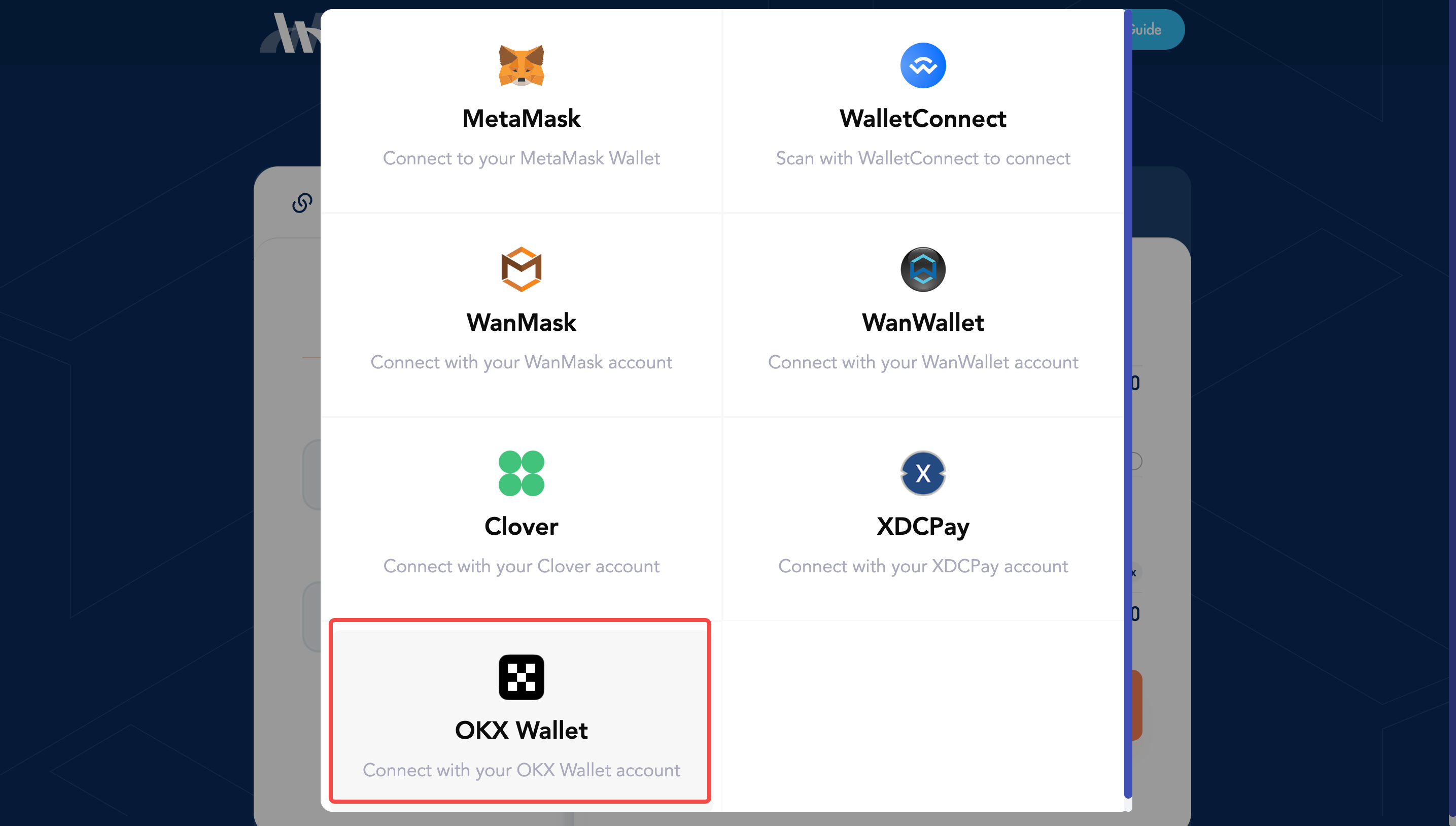 Use the OKX Wallet Web Extension to easily play WAN Bridge - OKX | CoinCarp