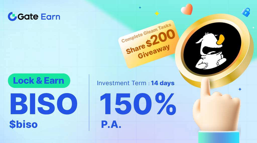 Gate.io HODL & Earn: Lock $biso(BISO) To Earn 150% APR - gate.io | CoinCarp