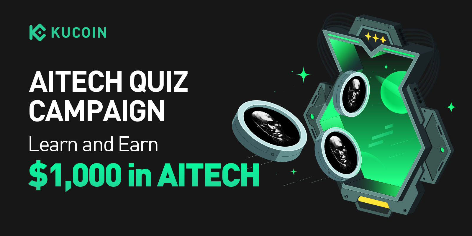 AITECH 问答游戏，马上参加，齐赚总值 $1,000 的 AITECH! - 库币（KuCoin） | CoinCarp